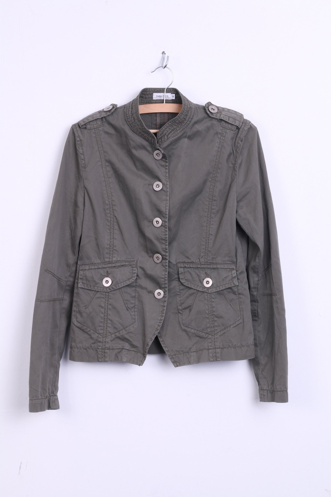ZABAIONE Womens 36 S Jacket Blazer Cotton Khaki – Retrospect Clothes