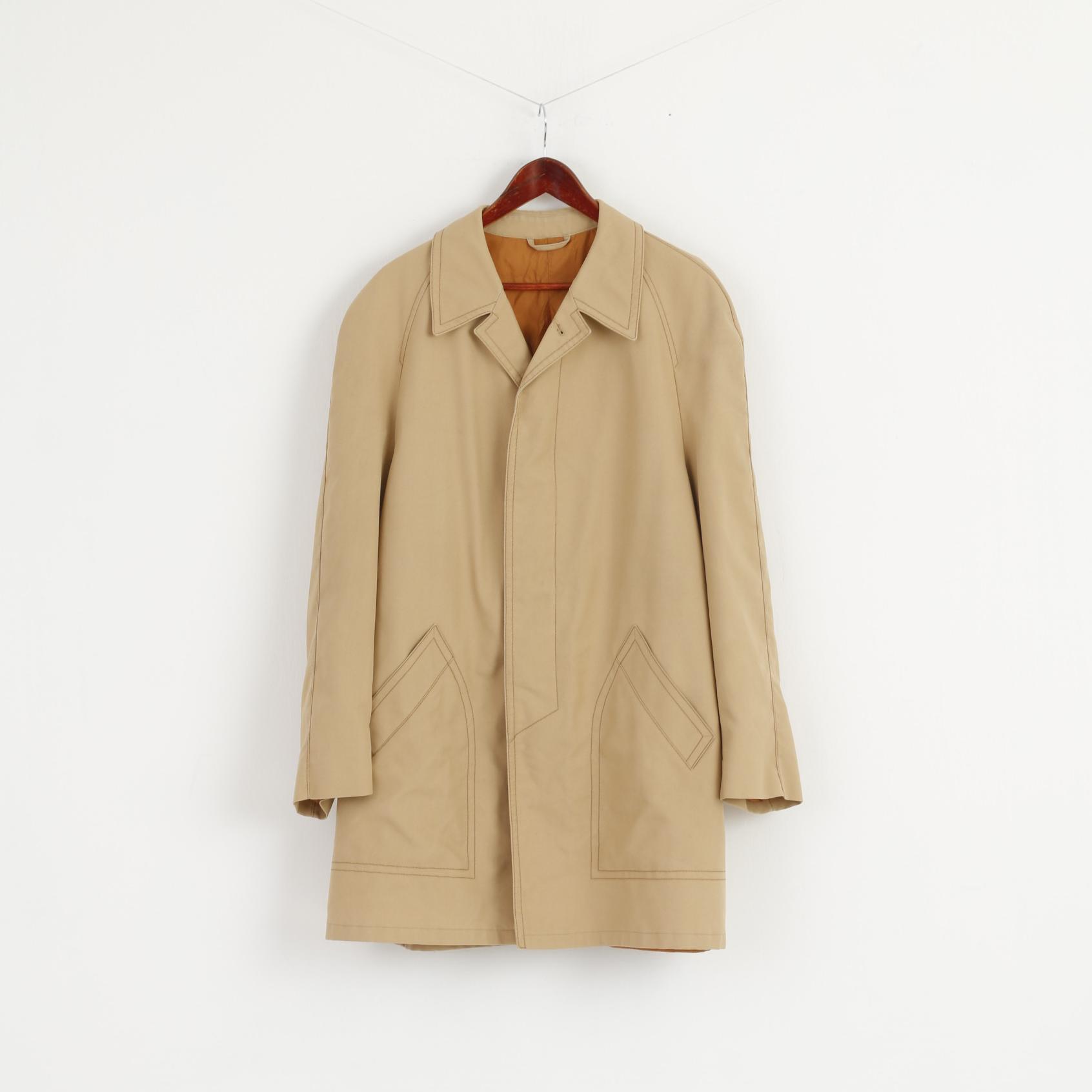 McLAREN Men 52 L Coat Beige Single Breasted Trevira Classic Soft PKZ O ...