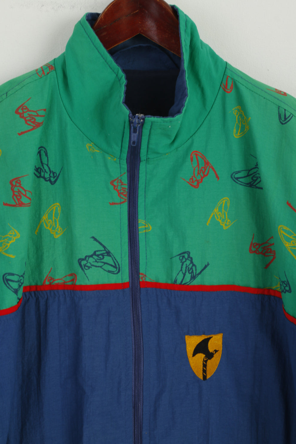 EuroTex Men M Jacket Navy Green Nylon Windcheater Festival Bomber Top ...