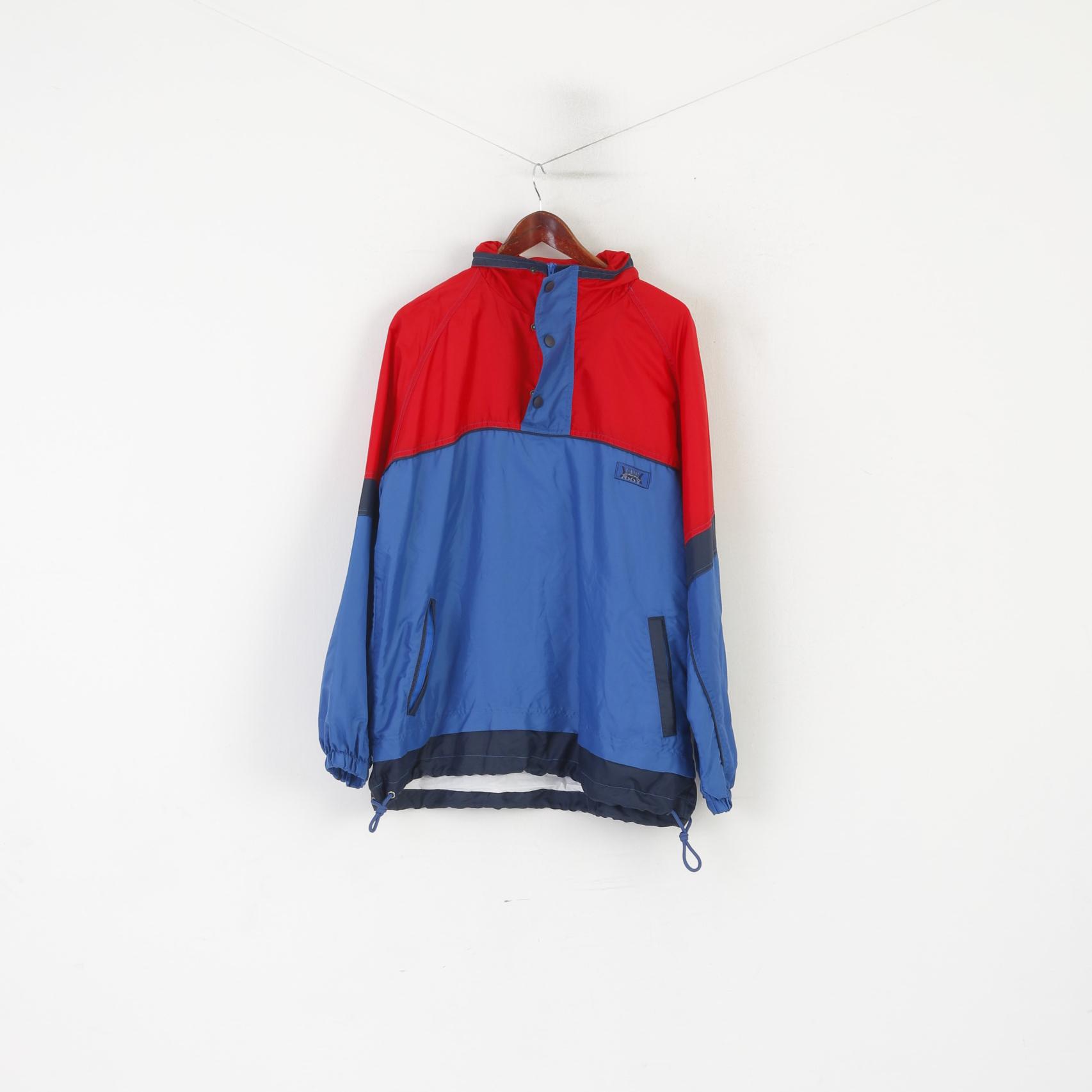 Marcel Clair Men L Pullover Jacket Blue Red Nylon CUP '66 Vintage Hidd ...
