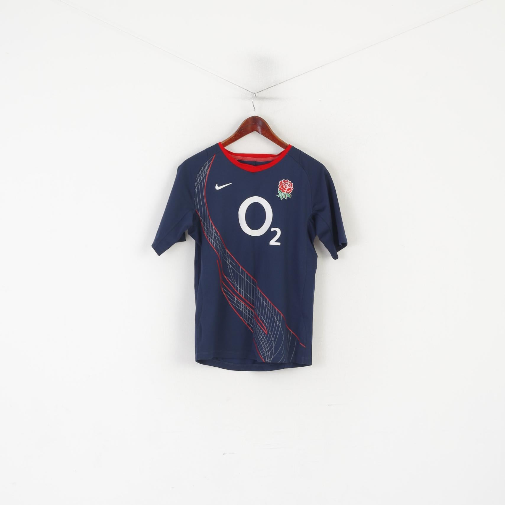 Nike Boys 158-170 13-15 Age Shirt Navy Rugby England O2 Jersey Top ...