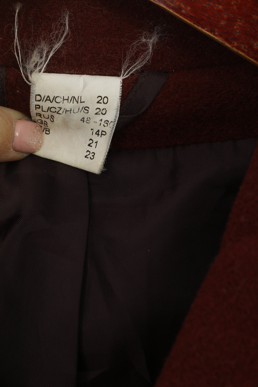 Bellandi Women 14 L Jacket Burgundy Wool Cashmere Blend Made in Italy ...